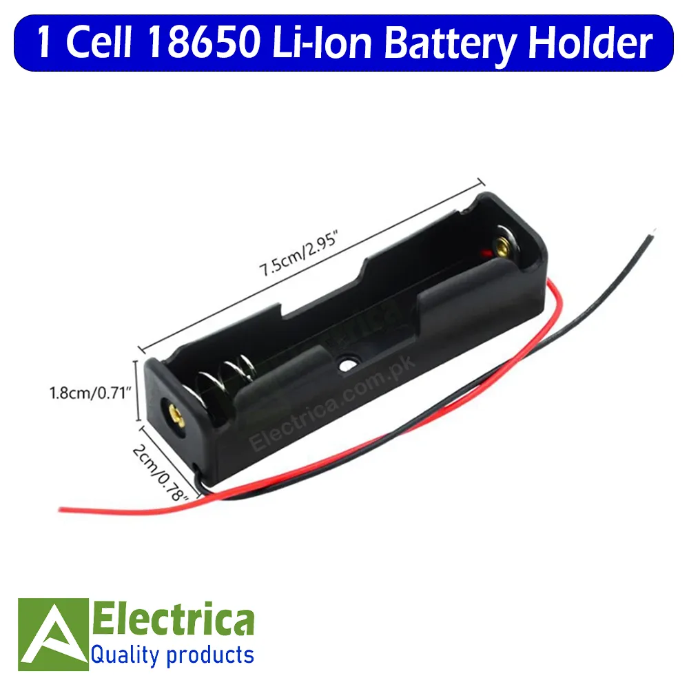 2/5 Pcs Single Cell Black Plastic 18650 Li-ion Battery Holder Box ...