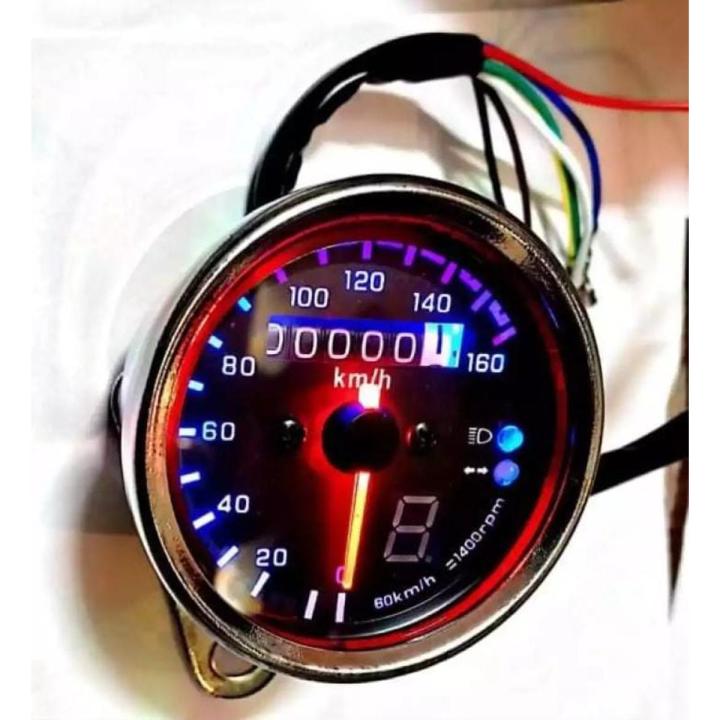 Universal Speedometer with LED Back Light & Gear Counter Display Metal ...