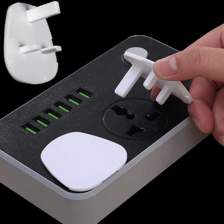 Pack of 4 pcs - 3 Pin Safety Socket Cover Protector for Baby Kids ...