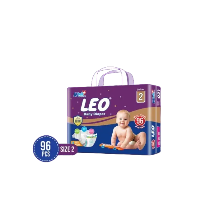 Leo Super Mega Pack Baby Diaper - Size 2, Small - 96 Pcs | Daraz.pk