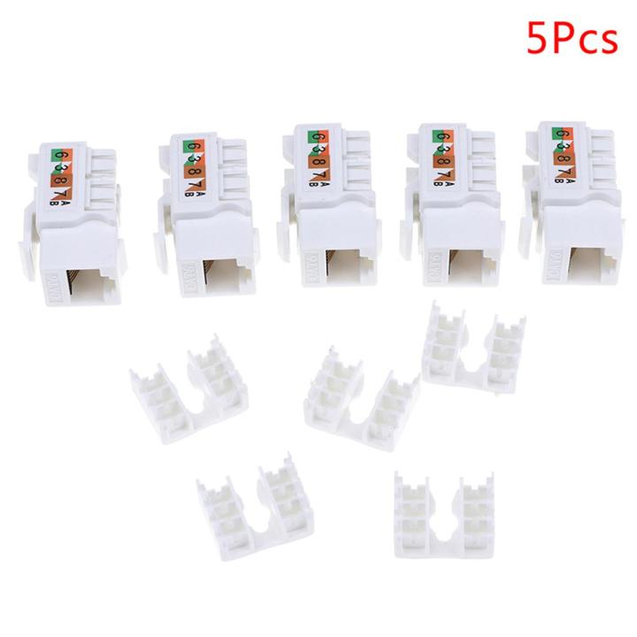 5Pcs CAT6 RJ45 110 Punch Down Keystone Computer Module Network Ethernet ...