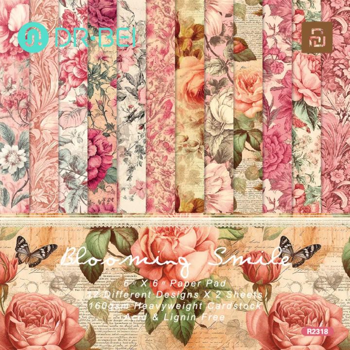 Floral Cardstock Floral Scrapbook Paper Pack Vibrant Double-sided ...