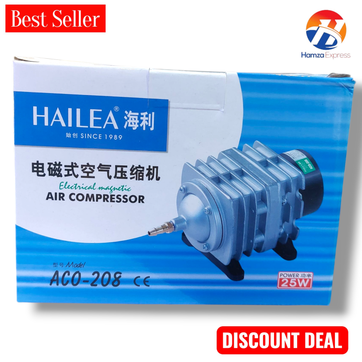 Hailea ACO-208 45L/Min 25W Electromagnetic Air Compressor Aquarium ...