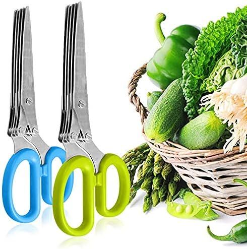 Multifunctional Layers Stainless Steel Knives Kitchen Scissors Scallion ...