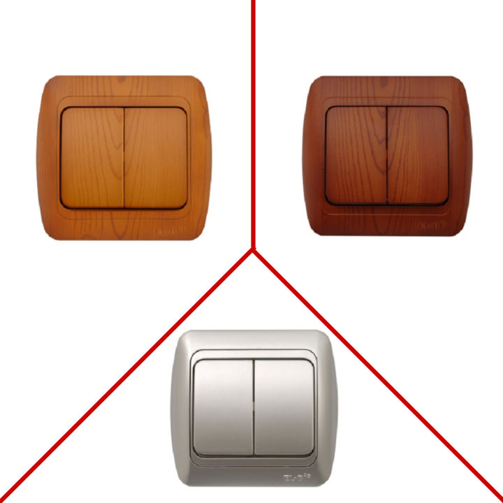 ELBi Tuna Double Switch. Made in TURKEY. Available in Silver, Wood Oak ...