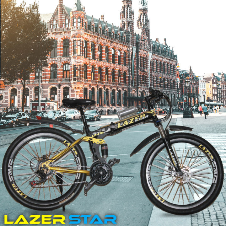 LAZER STAR grey color New Premium Quality Foldable Speed Bicycle 26 ...