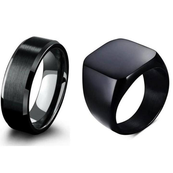 Pack of two Black Titanium Ring | Daraz.pk