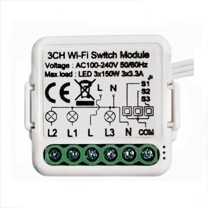 Tuya smart wifi switch MINI 3-way dual-control concealed switch ...