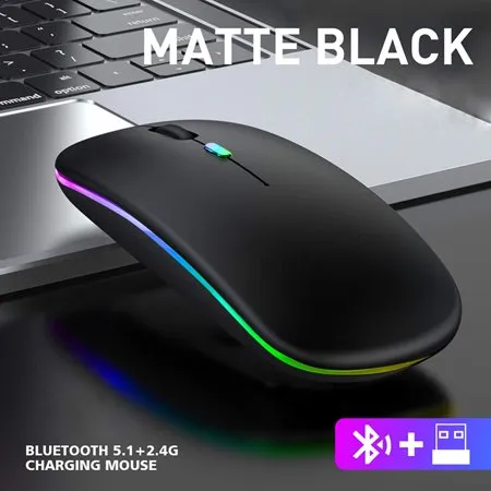 Ultra Slim Dual Mode 5.1 Bluetooth mouse Rechargeable Battery Gaming ...