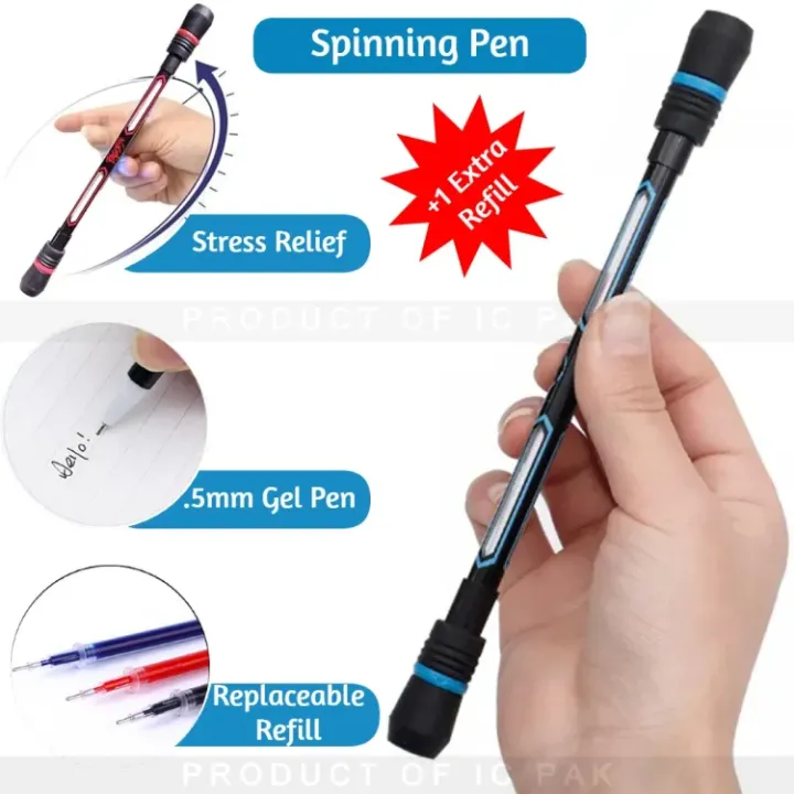 spinning pens with extra refill for adults and kids to relieve stress ...