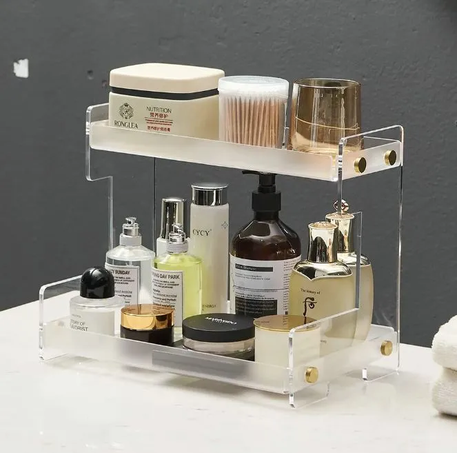 2 Tier Bathroom Storage Organizer – Multifunctional Cosmetic Shelf for ...
