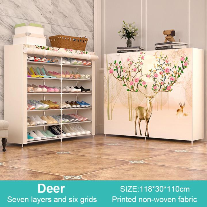 Single & Double Shoe Rack organizer storage shelves portable for 12 to ...