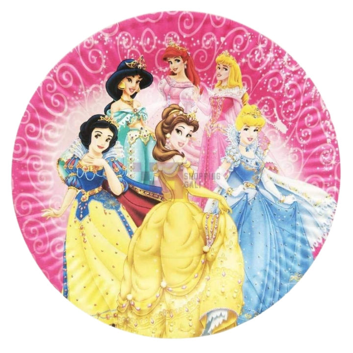 Princess Plates - 7 Inch - Princess Themed Party - Pink - Girls - Pack ...