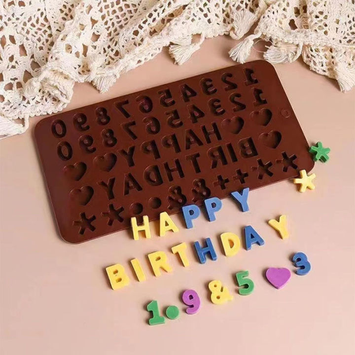Silicone Letter Number Chocolate Molds Alphabets Numbers Baking Tool ...