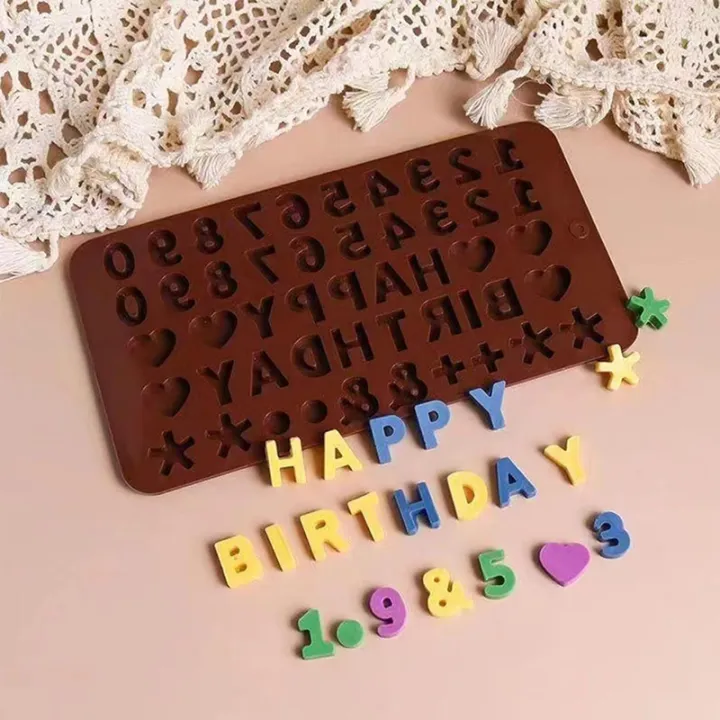 Silicone Letter Number Chocolate Molds Alphabets Numbers Baking Tool ...