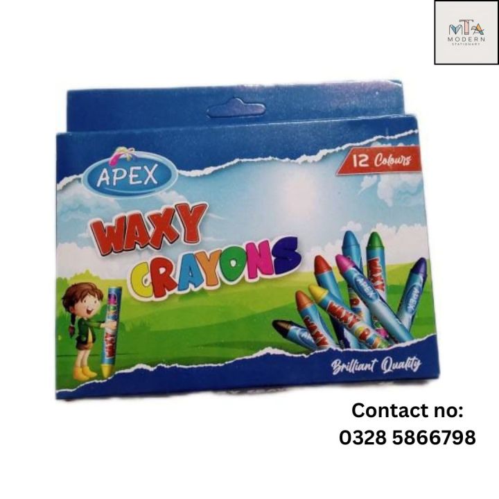 Waxy Crayons Colors || Multicolor || 12PCS || For Kids and Students ...