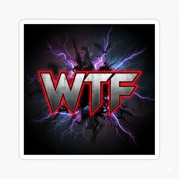 WTF Sticker Funny Shock Expression Decal Bold Lettering 3 Inc x 3 Inch ...