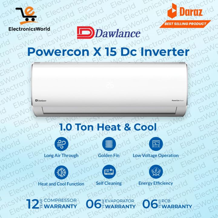 Dawlance Ac 1 Ton Dc Inverter Split | Model Powercon X 15 | Heat & Cool ...