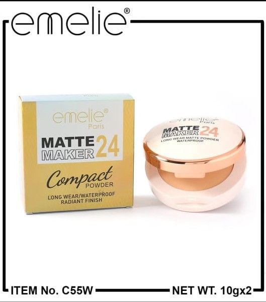 Emelie Pairs 2 in 1 Matte Maker 24 Compact Powder 10g | Daraz.pk