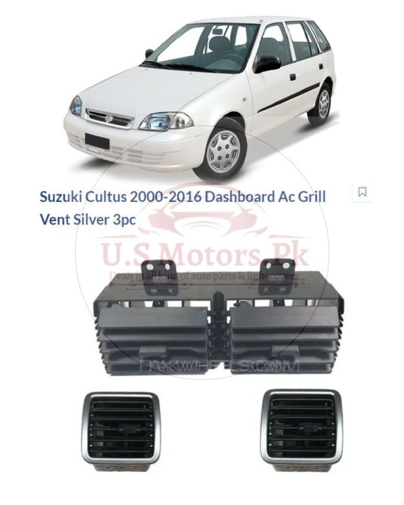 Suzuki Cultus Old Shape 2000 to 2016 Efi Ac Grill Silver 3 Pcs Set ...