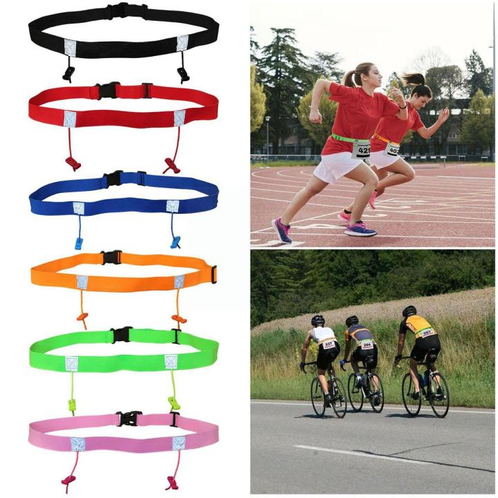 Men Women Running Triathlon Marathon Race Number Belt Elasticity Plate ...