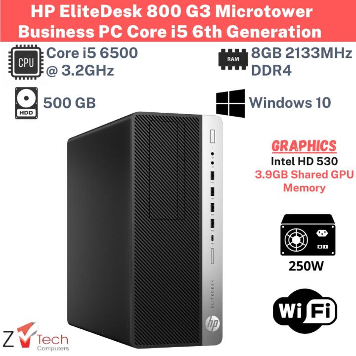 HP Elitedesk 800 G3 Microtower Business PC - Core i5 6500 @ 3.2GHz 6th ...