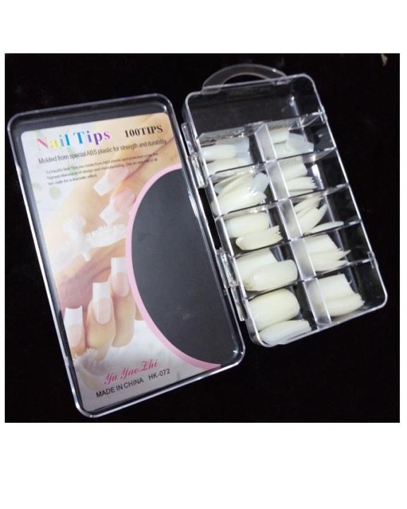 Cream Color Artificial 100 Nails Box Of 100 Nail Tips ABS Plastic ...