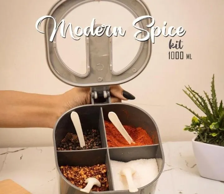 4 In 1 Modern spice kit partition kitchen seasoning box 4 Portions ...