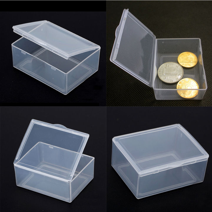 5pcs Transparent Plastic Storage Box clear rectangle Multipurpose ...