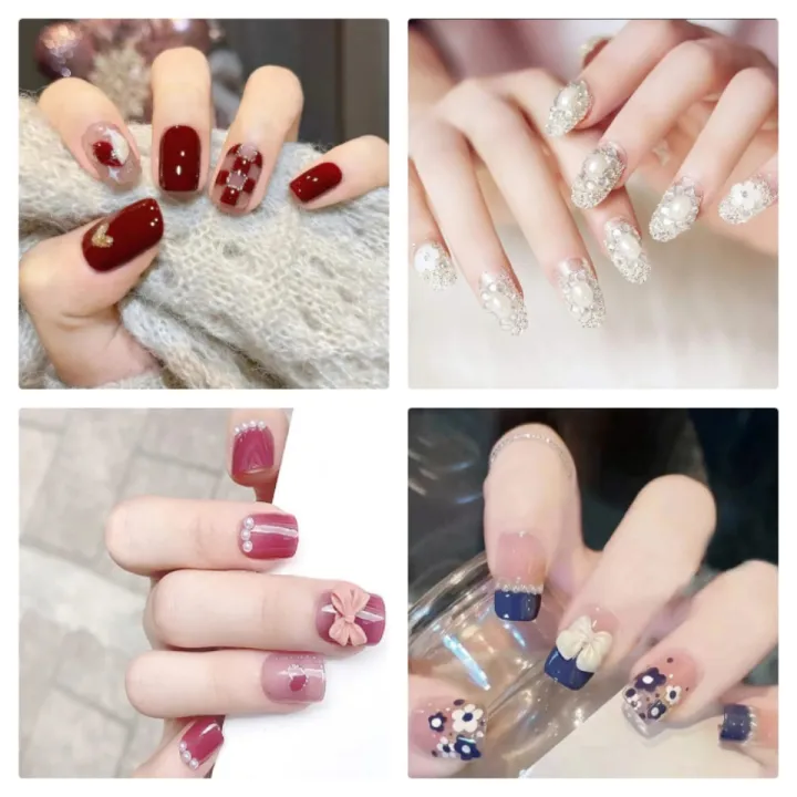 High quality Acrylic Press on Artificial Designer Fake Nails differeny ...