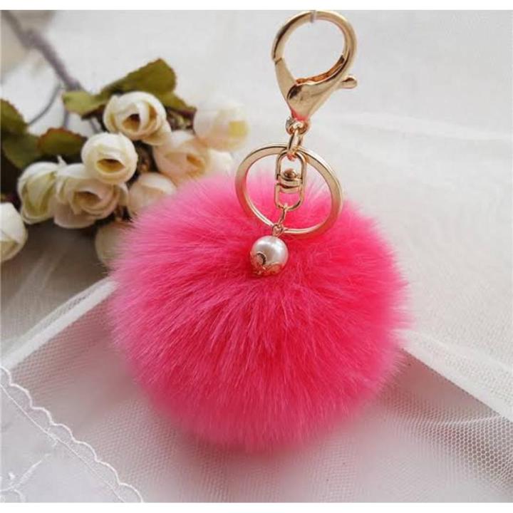 Fashion Plush Keyrings Fluffy Keyring Pendant Pom Pom Keyrings Handbag ...