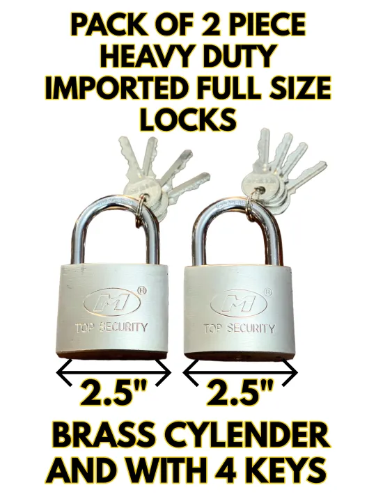 PACK OF 2 STAINLESS STEEL MADE 2.5 INCH SIZE IMPORTED CHINA LOCKS-BRASS ...