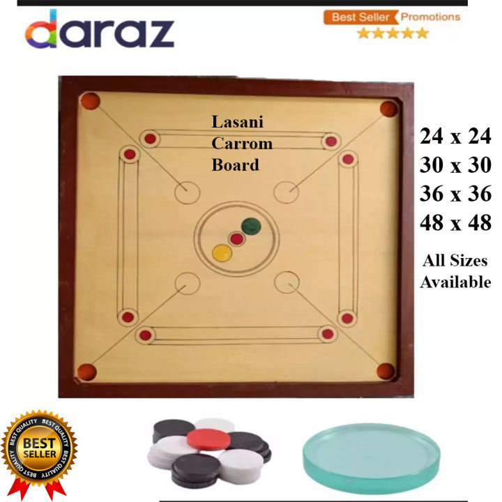 All Sizes 24, 30, 36, 48 inch Lasani Carrom Board Game High Quality ...