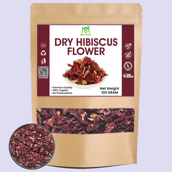 Dry Hibiscus Flowers | Hibiscus Flower Dried 100 Grams | Daraz.pk