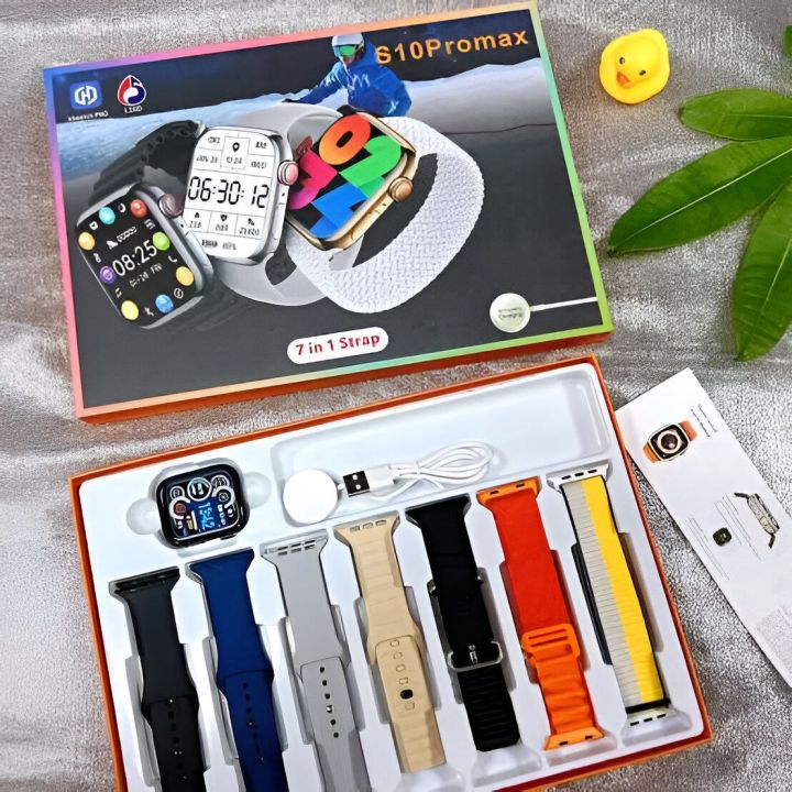 ⌚ S10 Prom ax 7in1 Normal Smart Watch with Charger Display 45mm | Daraz.pk