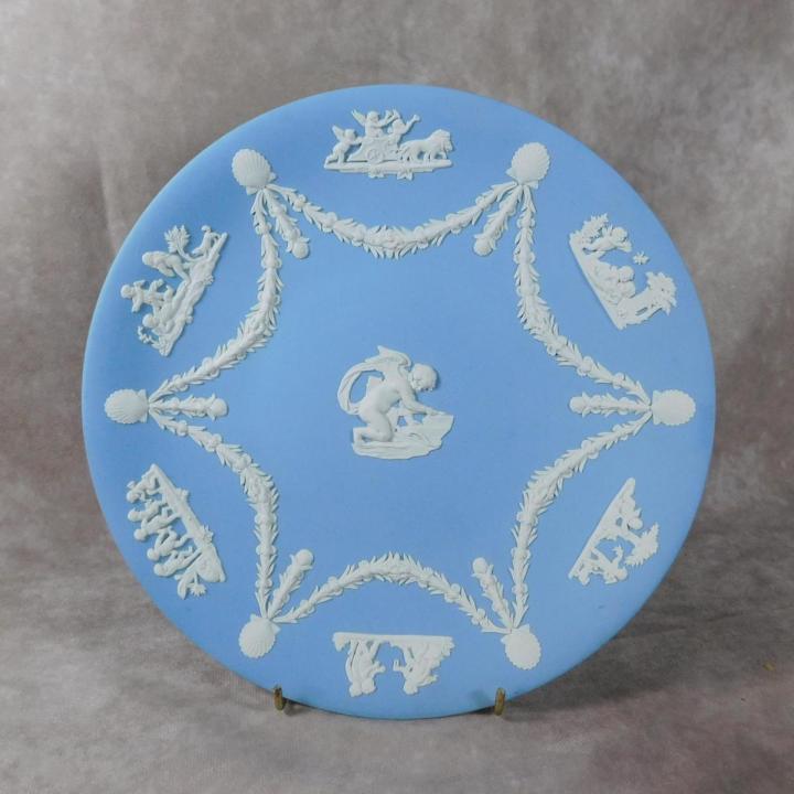 Vintage / Antique Wedgwood Blue Jasperware Display Plate 9 Inches ...