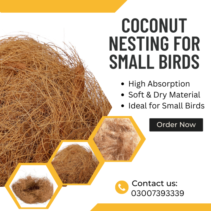 COCONUT GRASS FOR SMALL BIRDS NESTING MATERIAL - 50 GRAMS | Daraz.pk
