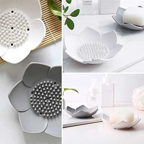 Silicone Drain Flower Soap Holder - Lotus Soap Holder & Saboon Dani for ...