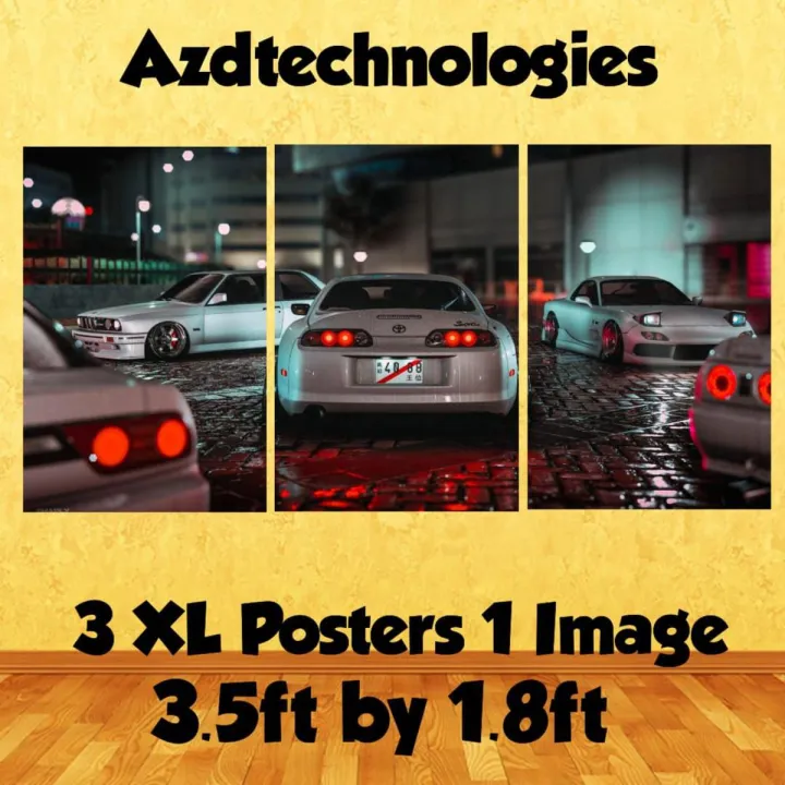 3 Large Cars Posters of Your Choice XL Size – 3-in-1 Large Image (3.5ft ...