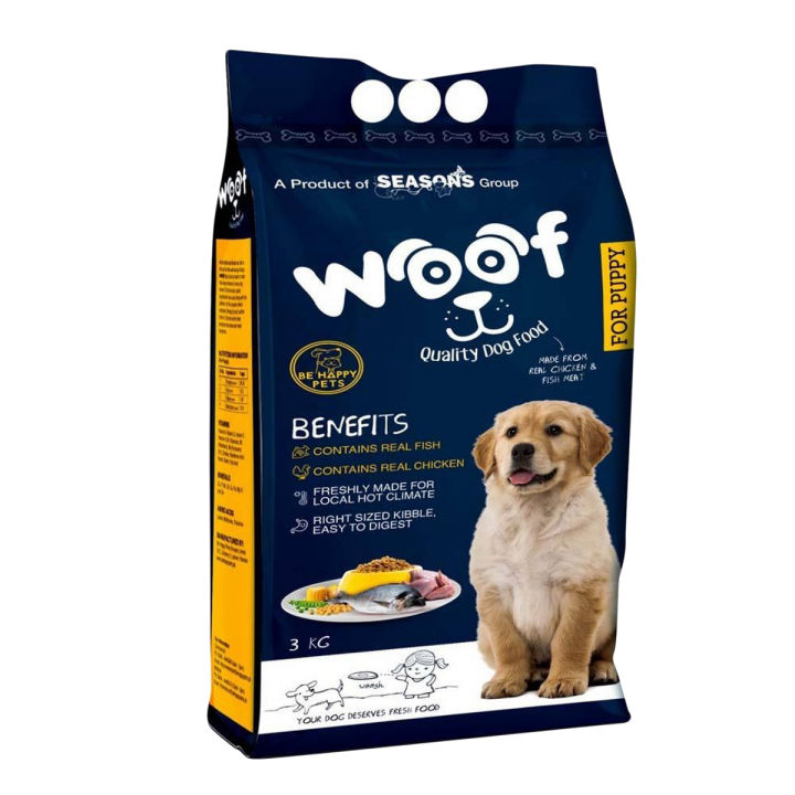 Seasons Woof Puppy Dog Food Real Chicken & Fish Meat, 3KG | Daraz.pk