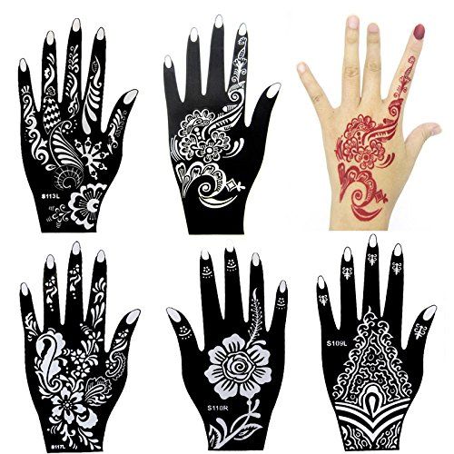 1 Pair Different Mehandi sticker stencils Different Mehndi design ...