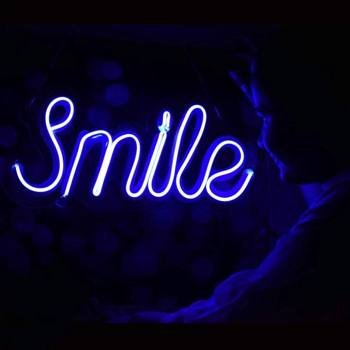 Smile Neon sign board glow Neon light wall Signboards LED sign boards ...