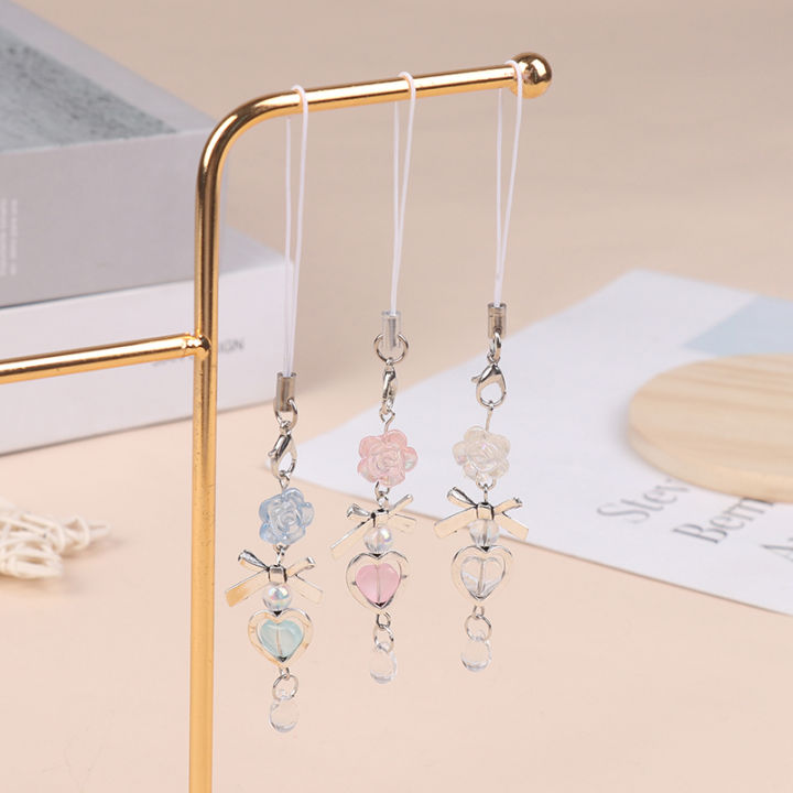 Y2K Aesthetic Mobile Phone Chain Cute Sweet Handmade Beaded Phone ...