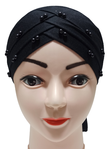 Al-Hijab - 3d Layer Cap With Pearls - White, Black, Maroon, Grey, Skin ...