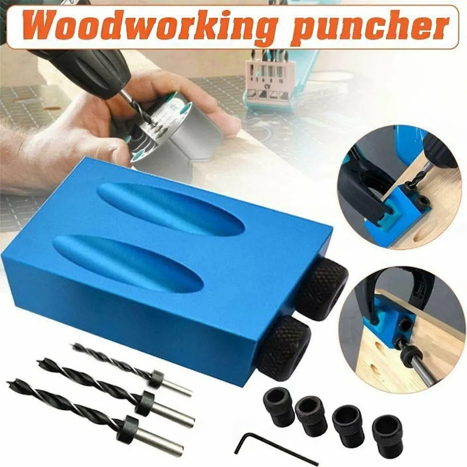 Janedreams 14 7PCS Woodworking Oblique Hole Locator Drill Bits Pocket Hole Jig Kit 15 Degree Angle Drill Guide Set Hole Puncher DIY Carpentry Tools Daraz.pk