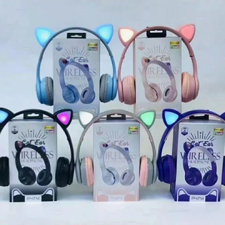B39B Luminous Cat Ear Bluetooth Gaming Headset Cute & Cool Wireless Headphones Stylish & Fun Cat ...
