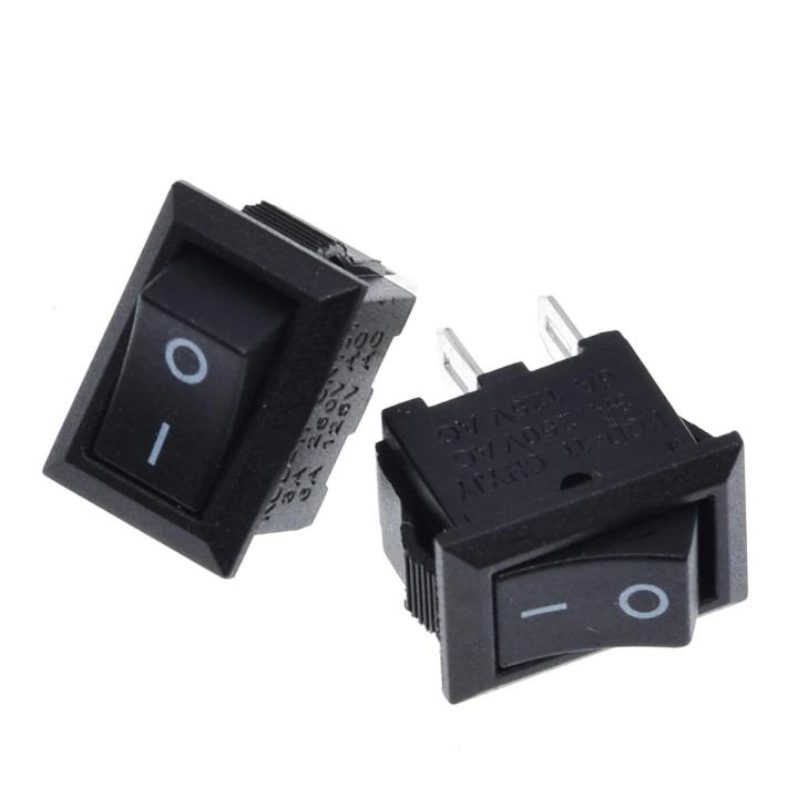 10pcs Mini Rocker Switch SPST Black and Red Snap in Switches Button AC ...