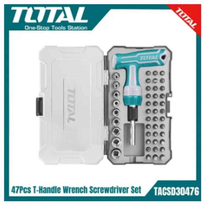 TOTAL 47Pcs T-handle Wrench Screwdriver Set TACSD30476 | Daraz.pk