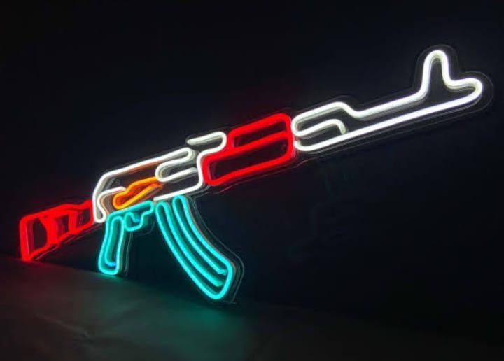 Neon Light Gun Shape AKM Model made with long life premium quality ...