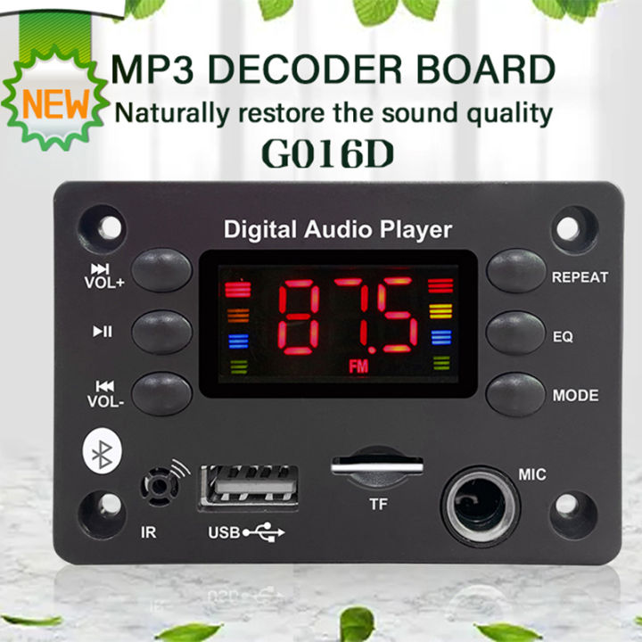 Bluetooth MP3 Decoder Audio Board DC 5V 12V USB Power Supply TF FM ...